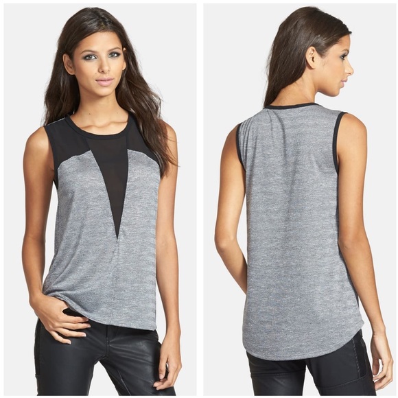 Sophie Rue | Tops | Sophie Rue Metallic Sleeveless Sheer V Top | Poshmark